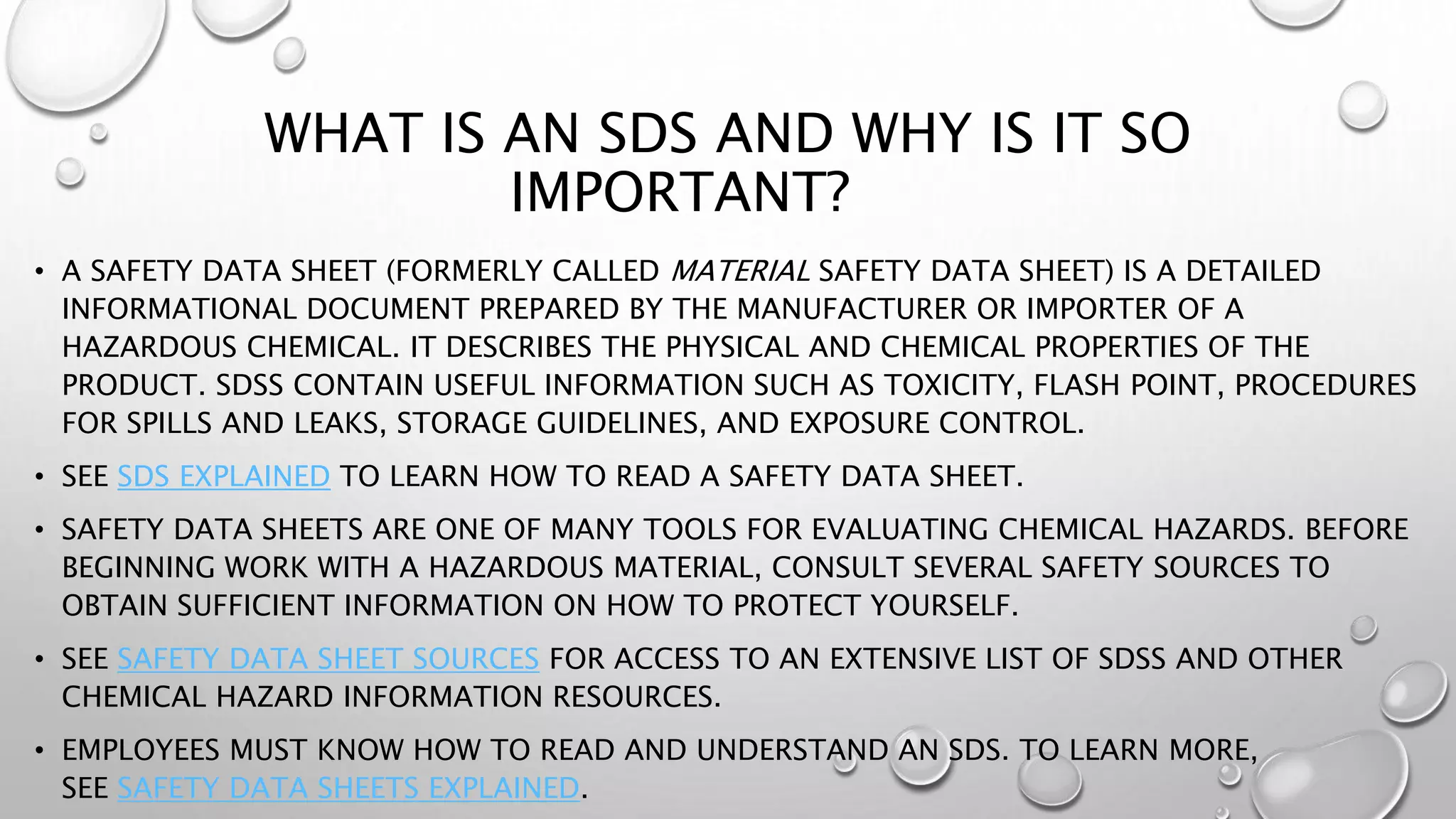 Chemical and equipment safety training | PPTX