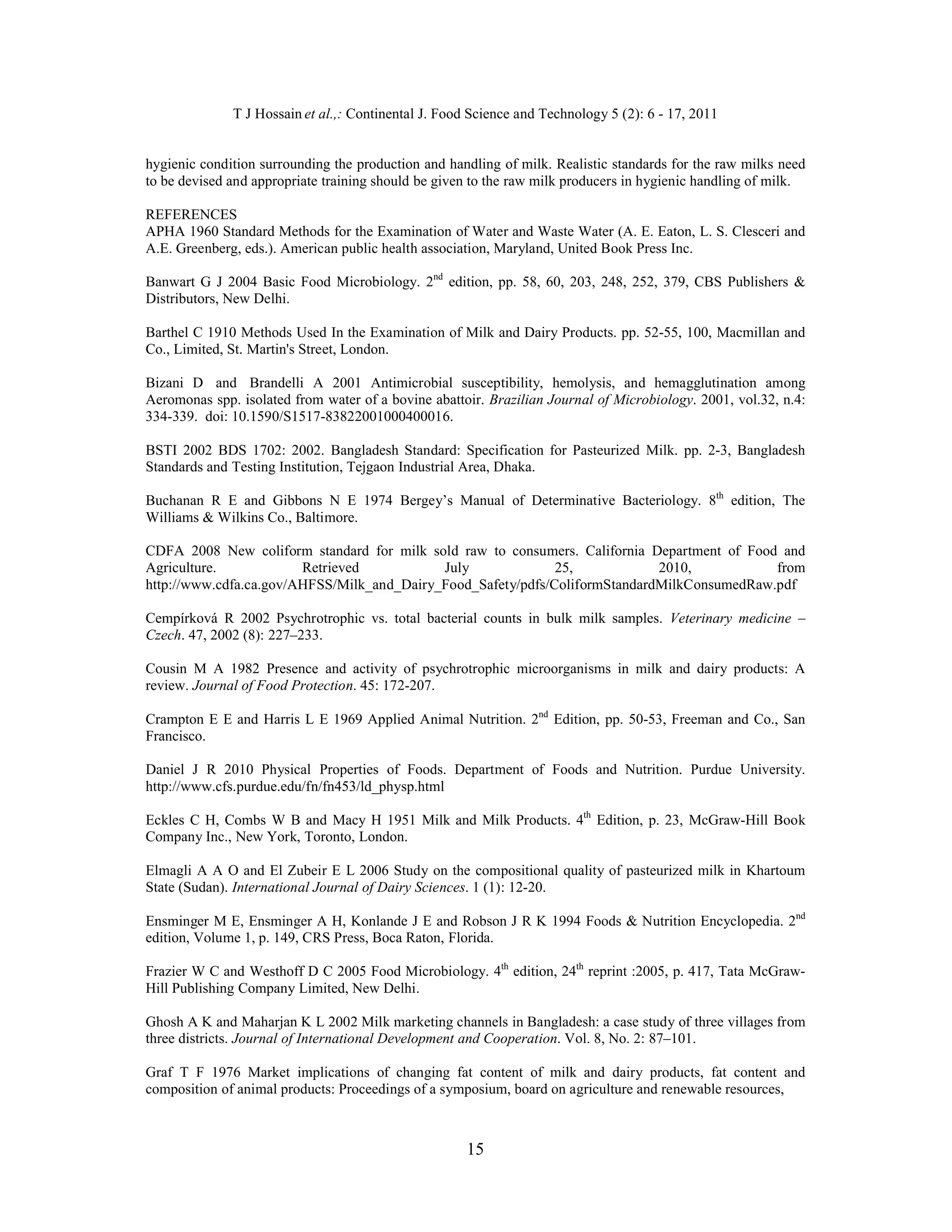Chemical and Microbiological Quality Assessment of Raw and Processed Liquid Market Milks of ...