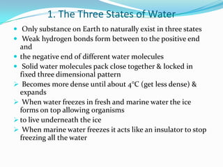 Chemical and physical features of seawater and the | PPTX