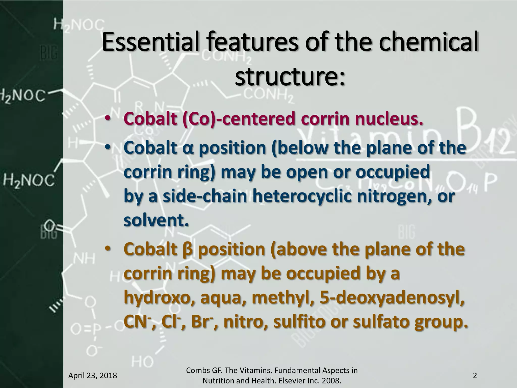 Chemical and physical properties of cyanocobalamin | PPSX