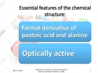 Chemical and physical properties of pantothenic acid | PPSX
