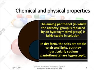 Chemical and physical properties of pantothenic acid | PPSX