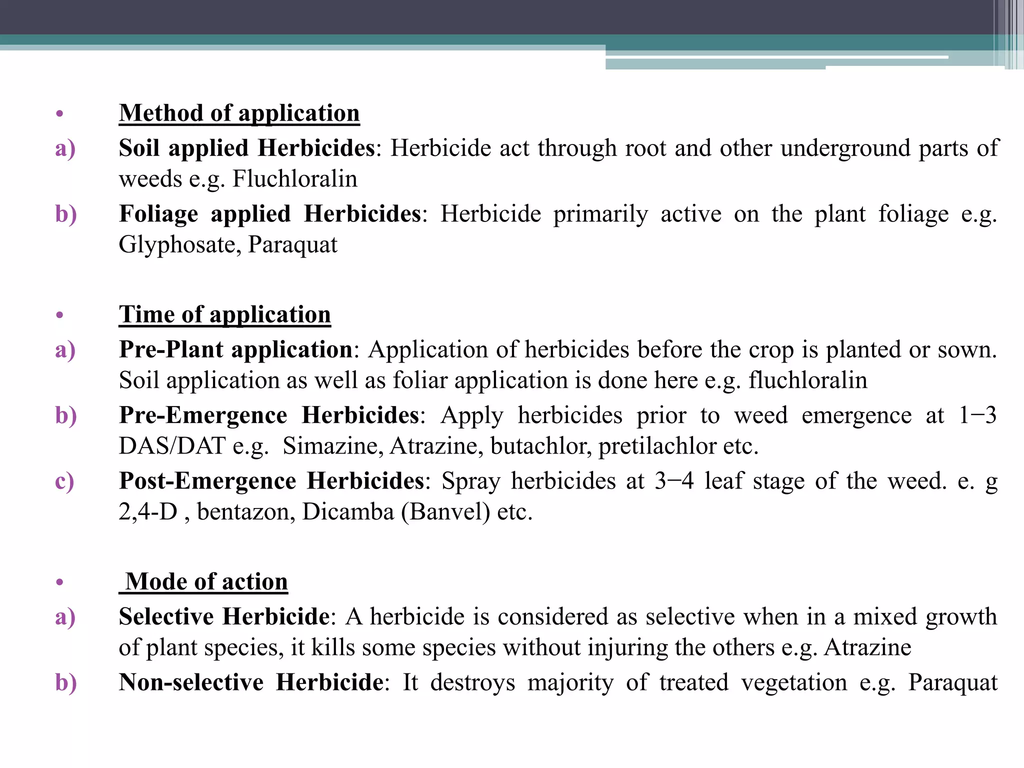 Chemical approach for weed management in kharif crops | PPTX