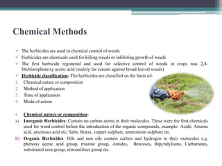 Chemical approach for weed management in kharif crops | PPTX