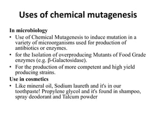 Chemical aspects of mutagens 1-1 | PPTX