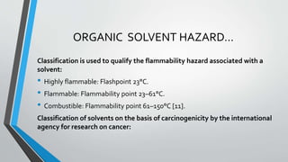 Chemical based hazards in pharmaceutical | PPTX