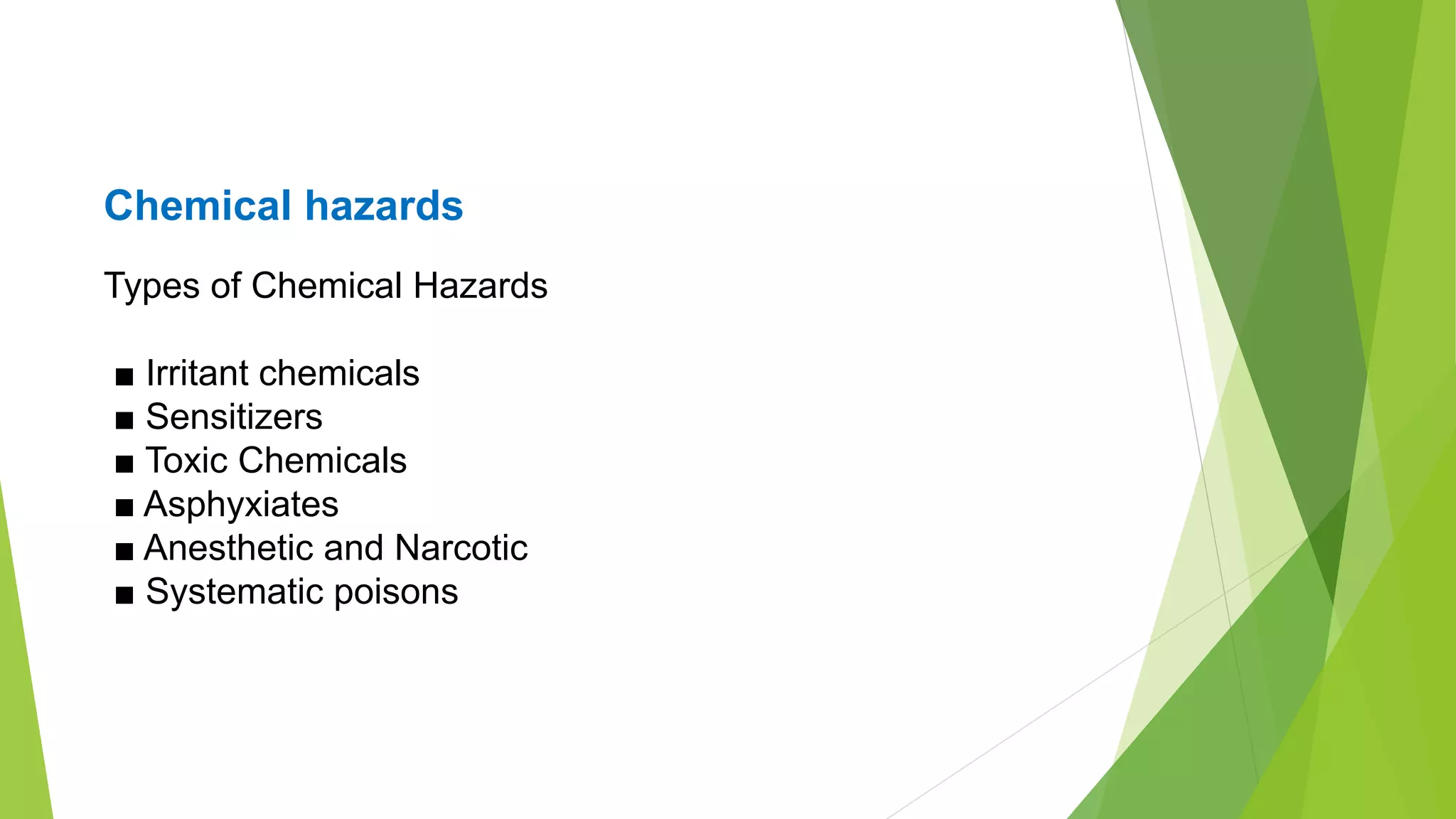 Chemical based hazards | PPTX