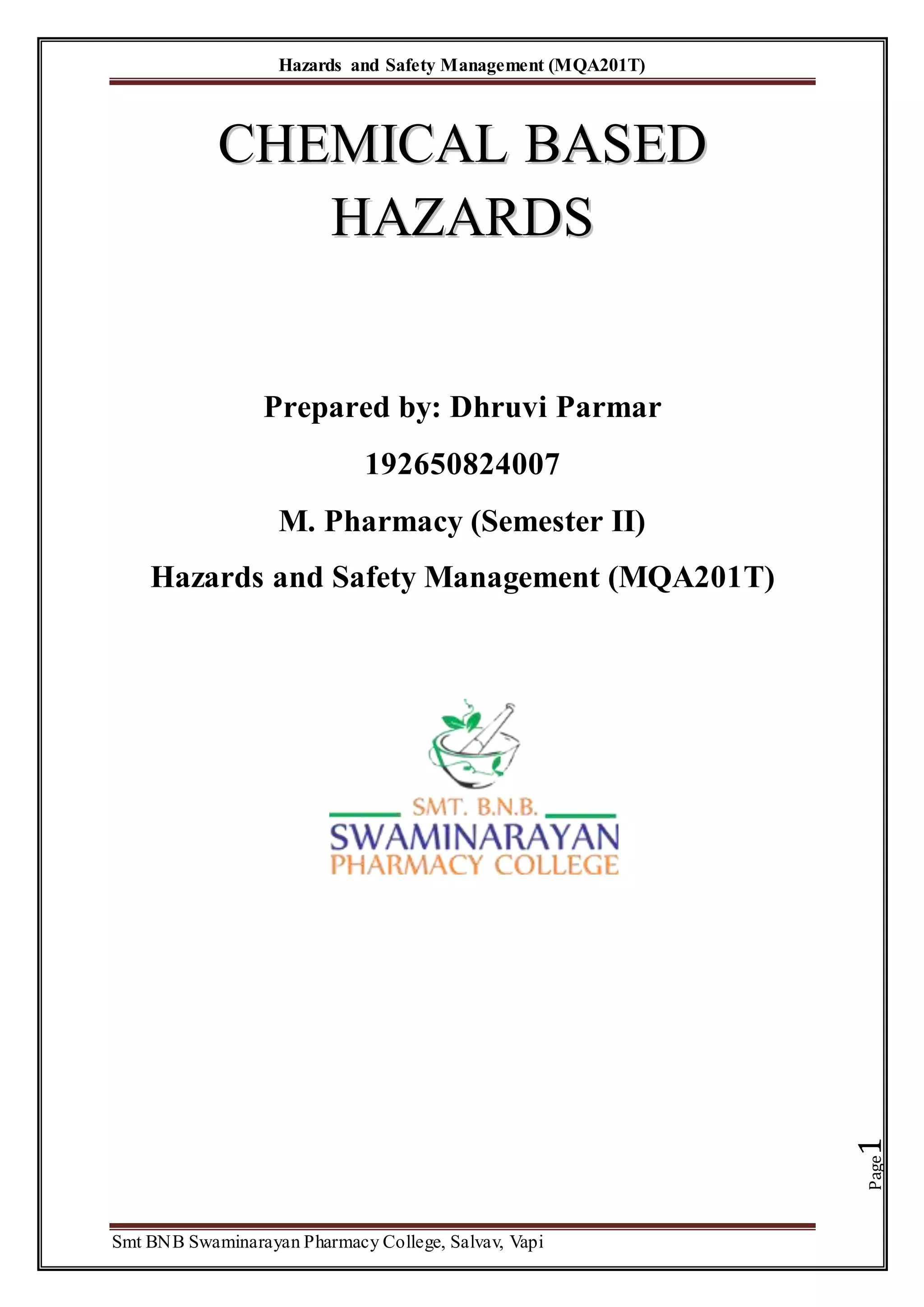Chemical based hazards word | DOCX