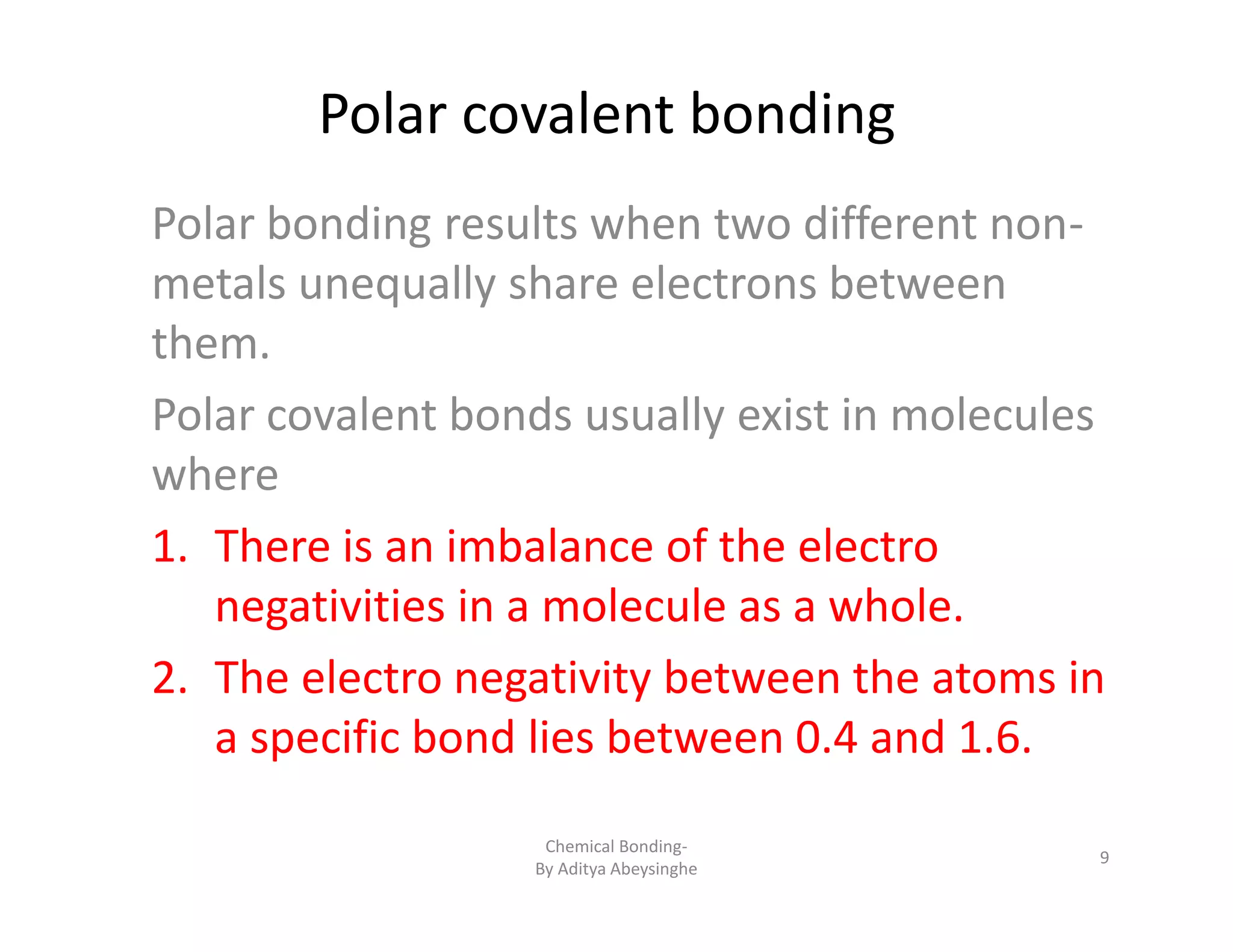 Chemical bonding 1 | PDF