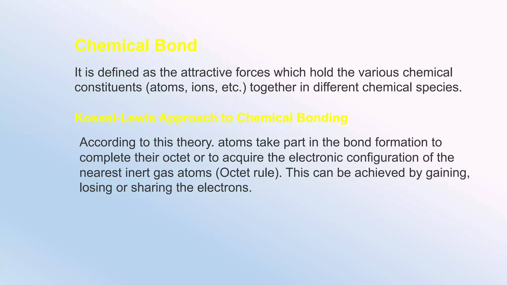 CHEMICAL BONDING AND MOLECULAR STRUCTURE | PPTX