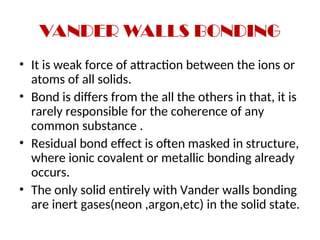 The structural principle in crystals CHEMICAL BONDING.ppt