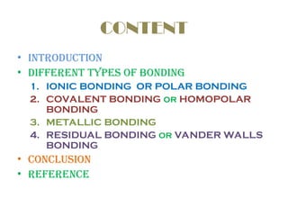 The structural principle in crystals CHEMICAL BONDING.ppt