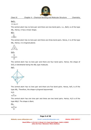 Chemical bonding exercise with solutions | PDF