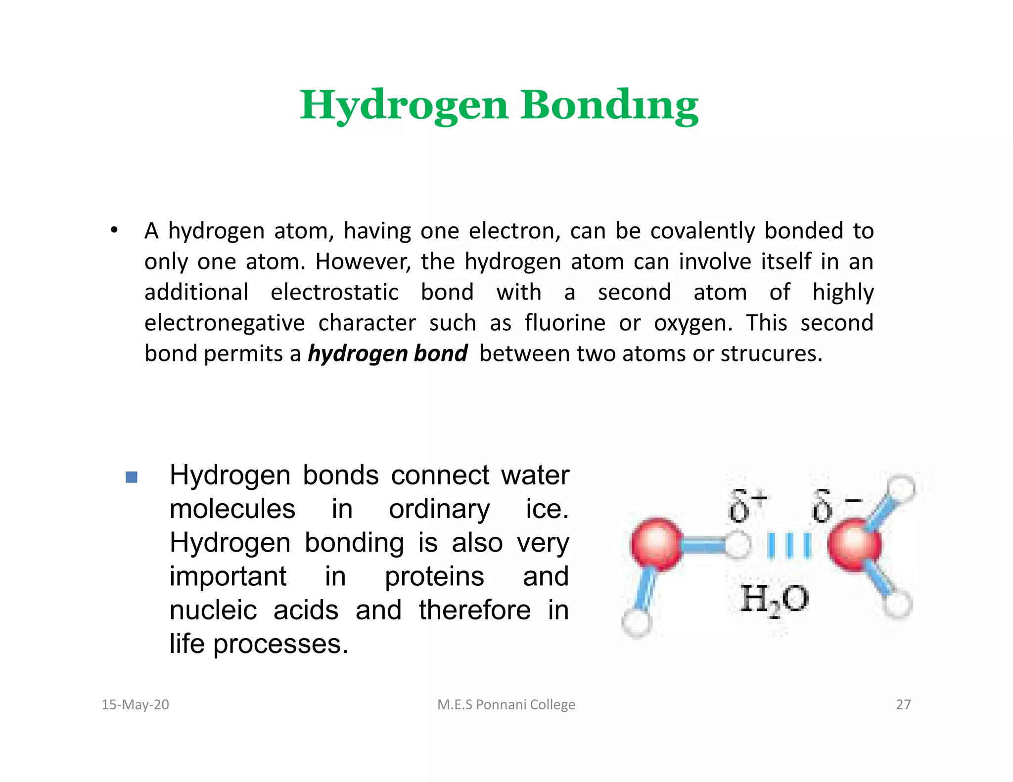 Chemical bonding and different types of interactions | PDF
