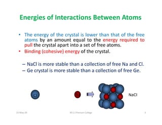 Chemical bonding and different types of interactions | PDF