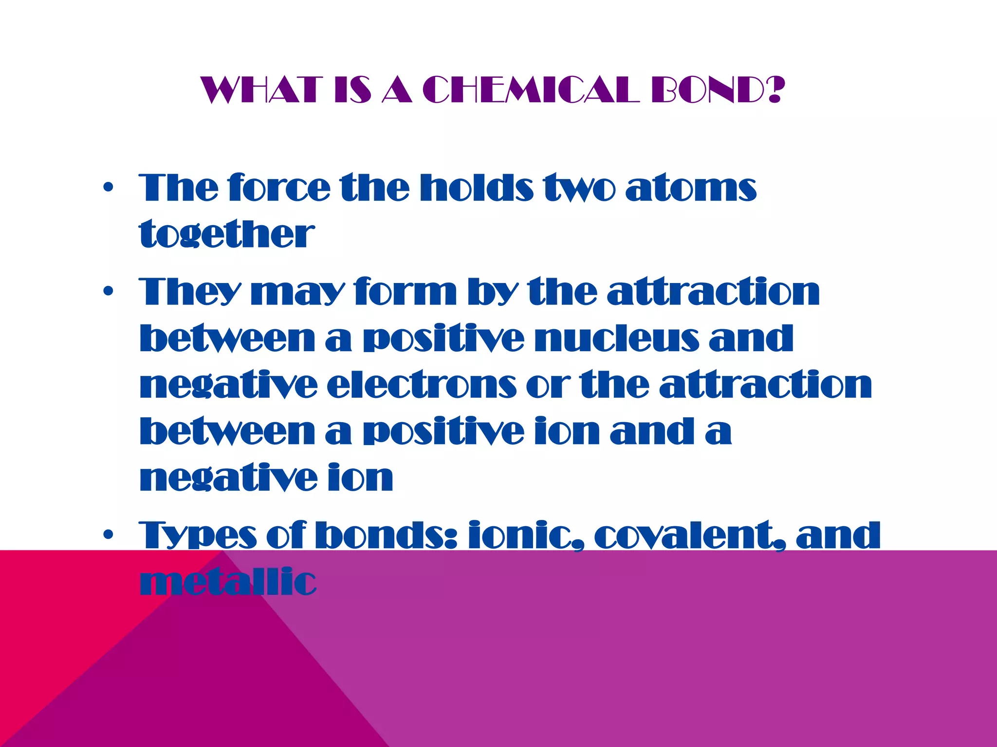 Chemical bonding project | PPTX