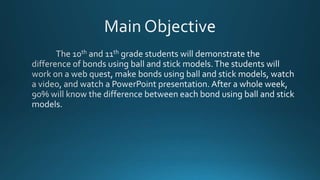 Unit Plan on Chemical Bonds | PPT