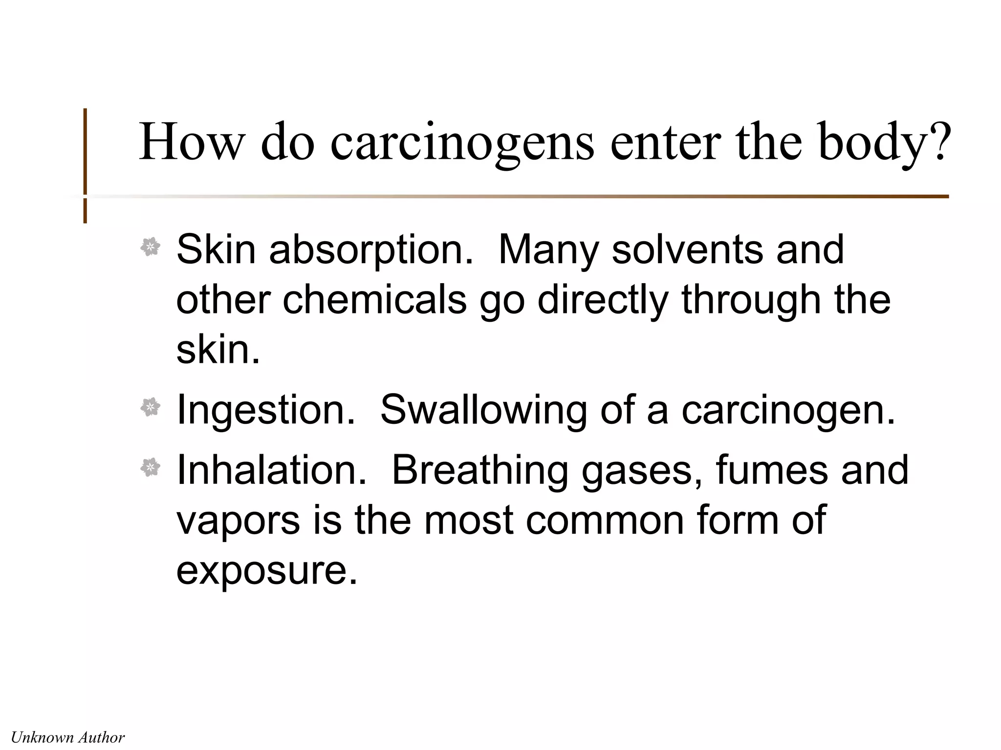 Chemical Carcinogens | PPT