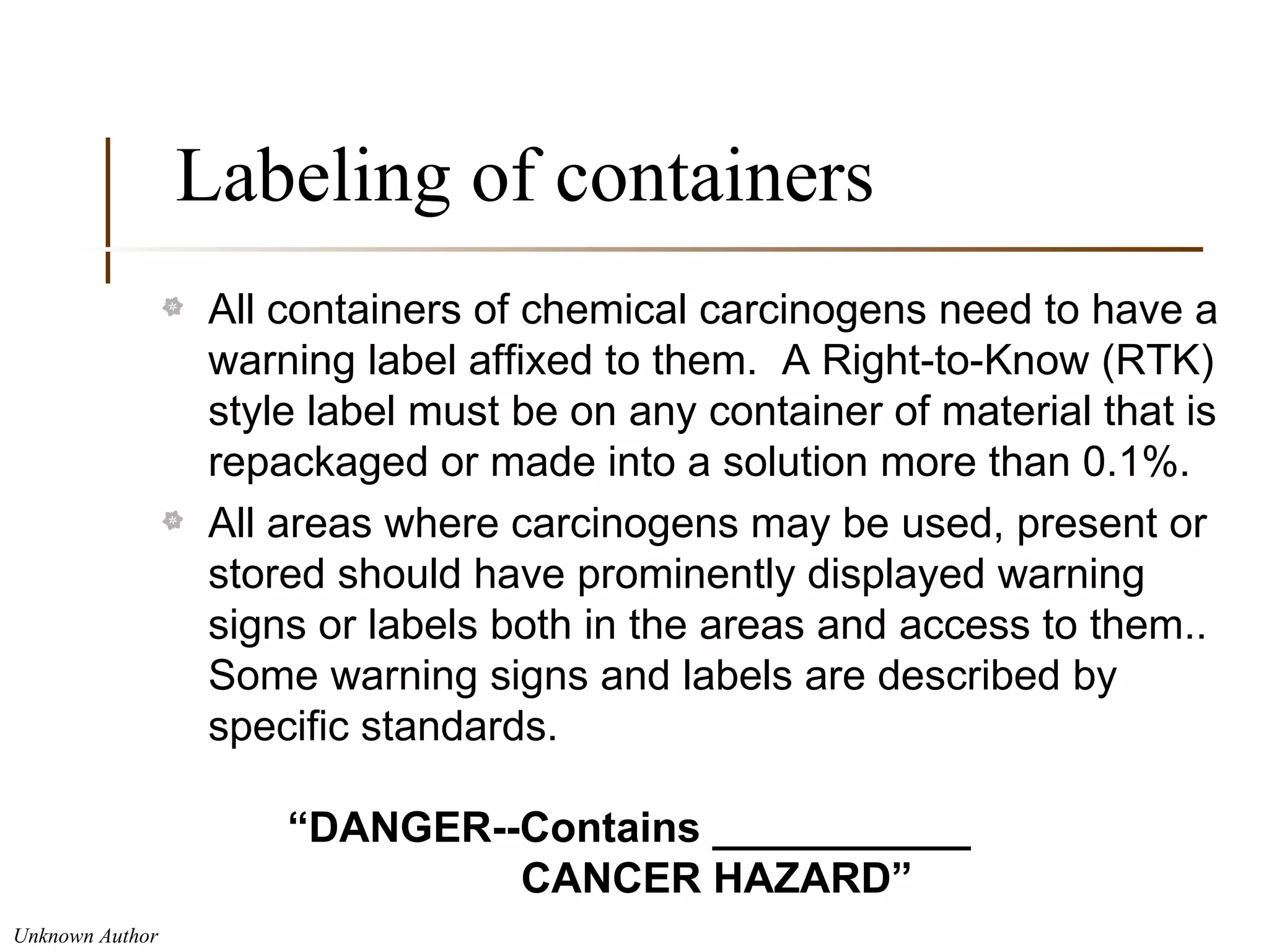 Chemical Carcinogens | PPT
