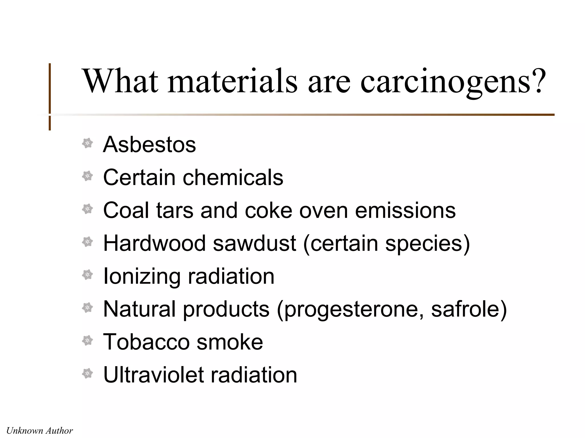 Chemical Carcinogens | PPT