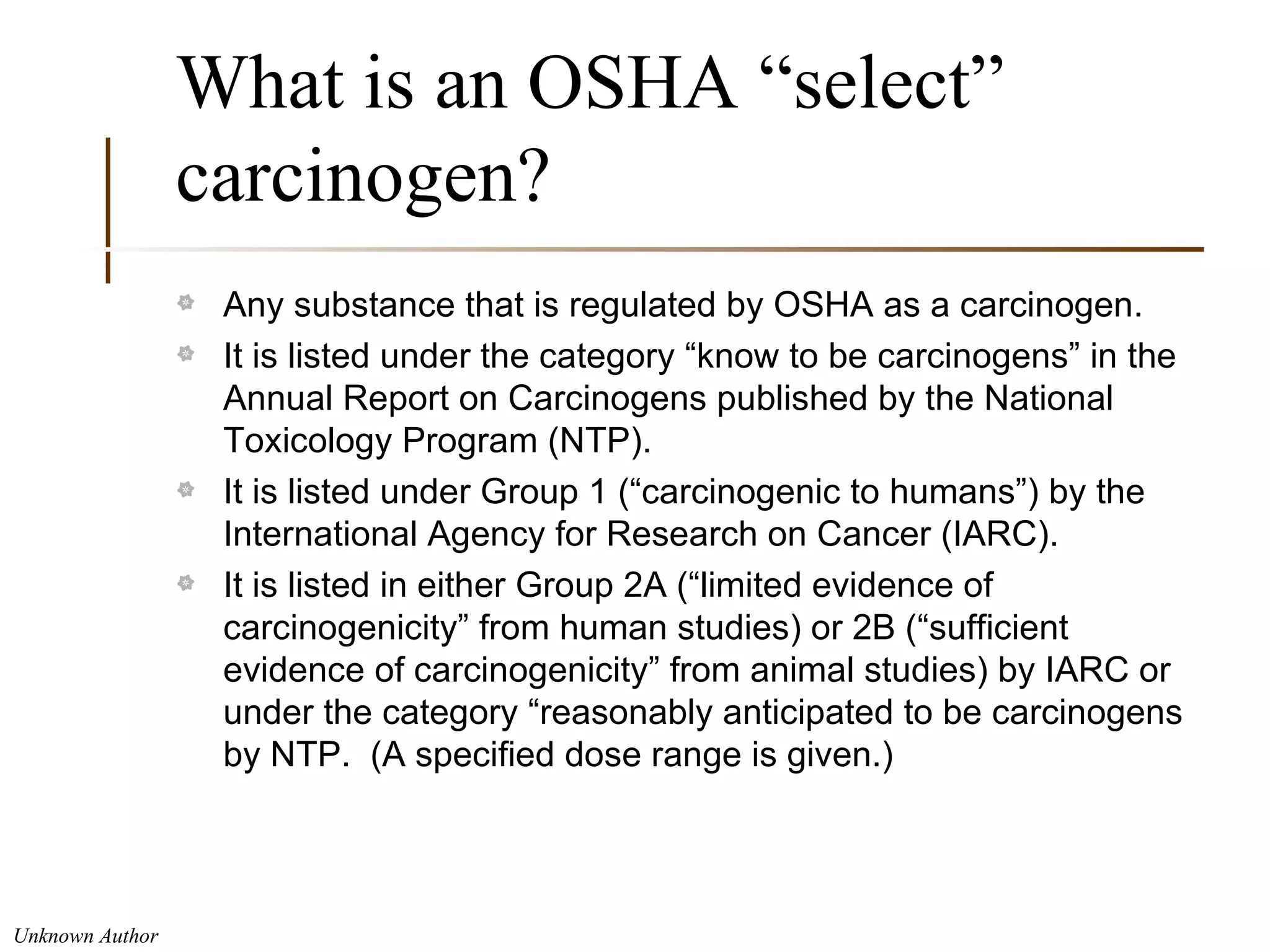 Chemical Carcinogens | PPT