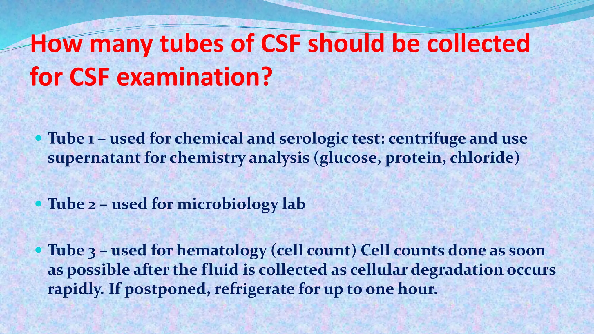 Chemical components of CSF analysis | PPTX