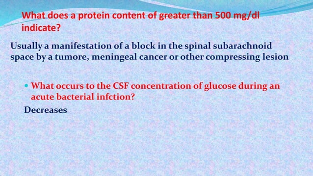 Chemical components of CSF analysis | PPTX | Brain and Nervous System ...