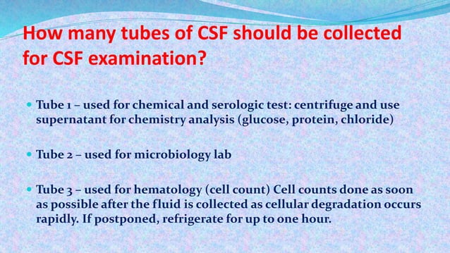 Chemical components of CSF analysis | PPTX | Brain and Nervous System ...