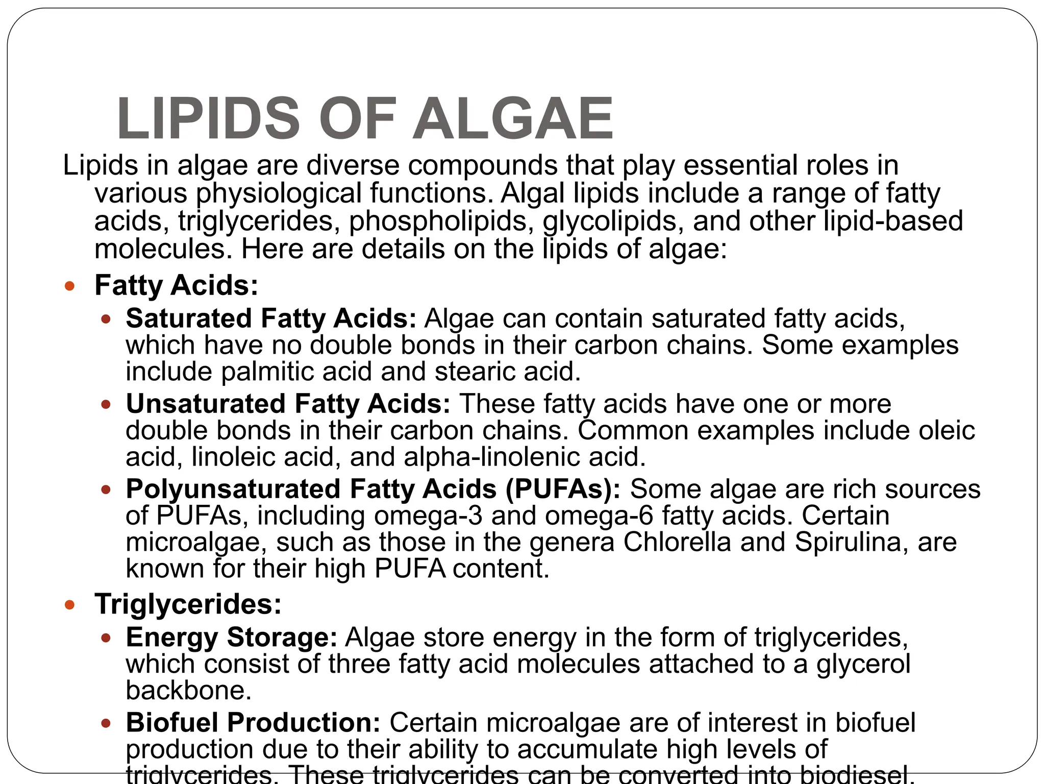 Chemical Composition of micro and macro Algae | PPTX