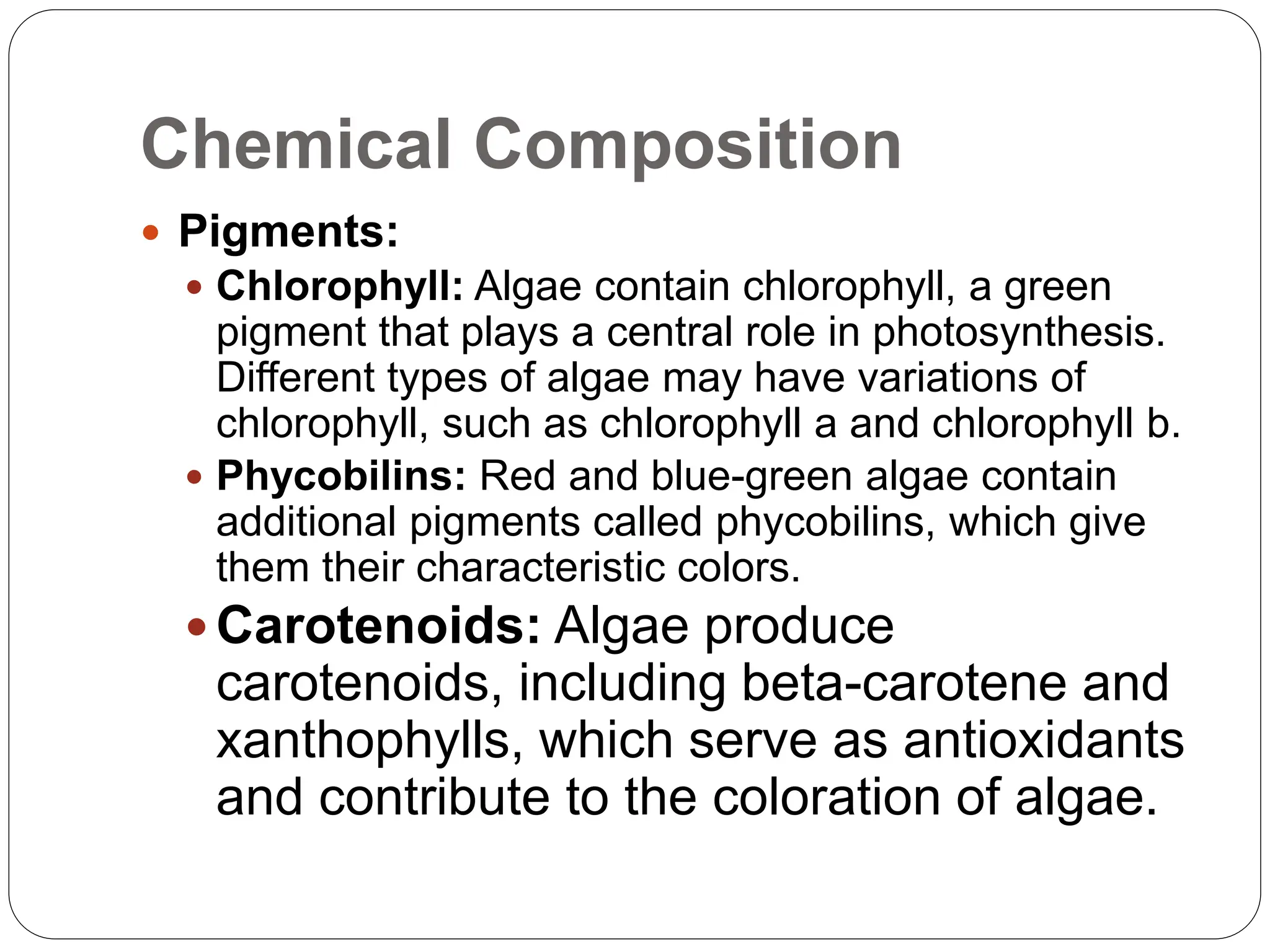 Chemical Composition of micro and macro Algae | PPTX