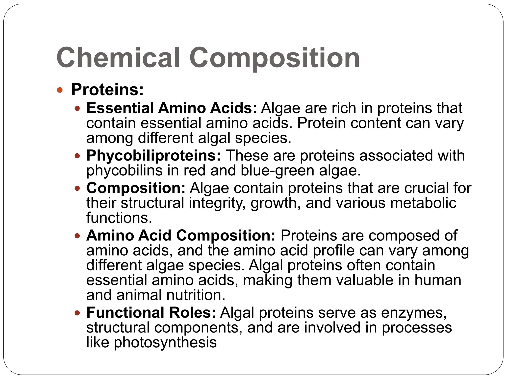 Chemical Composition of micro and macro Algae | PPTX
