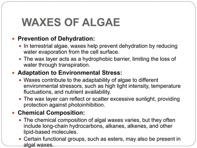 Chemical Composition of micro and macro Algae | PPTX | Chemistry | Science