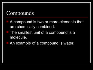 Chemical Compounds In Cells Power Point | PPT | Chemistry | Science
