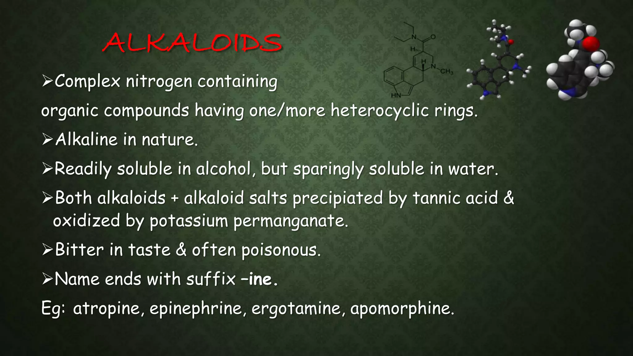 Chemical constituents of poisonous plants | PPTX