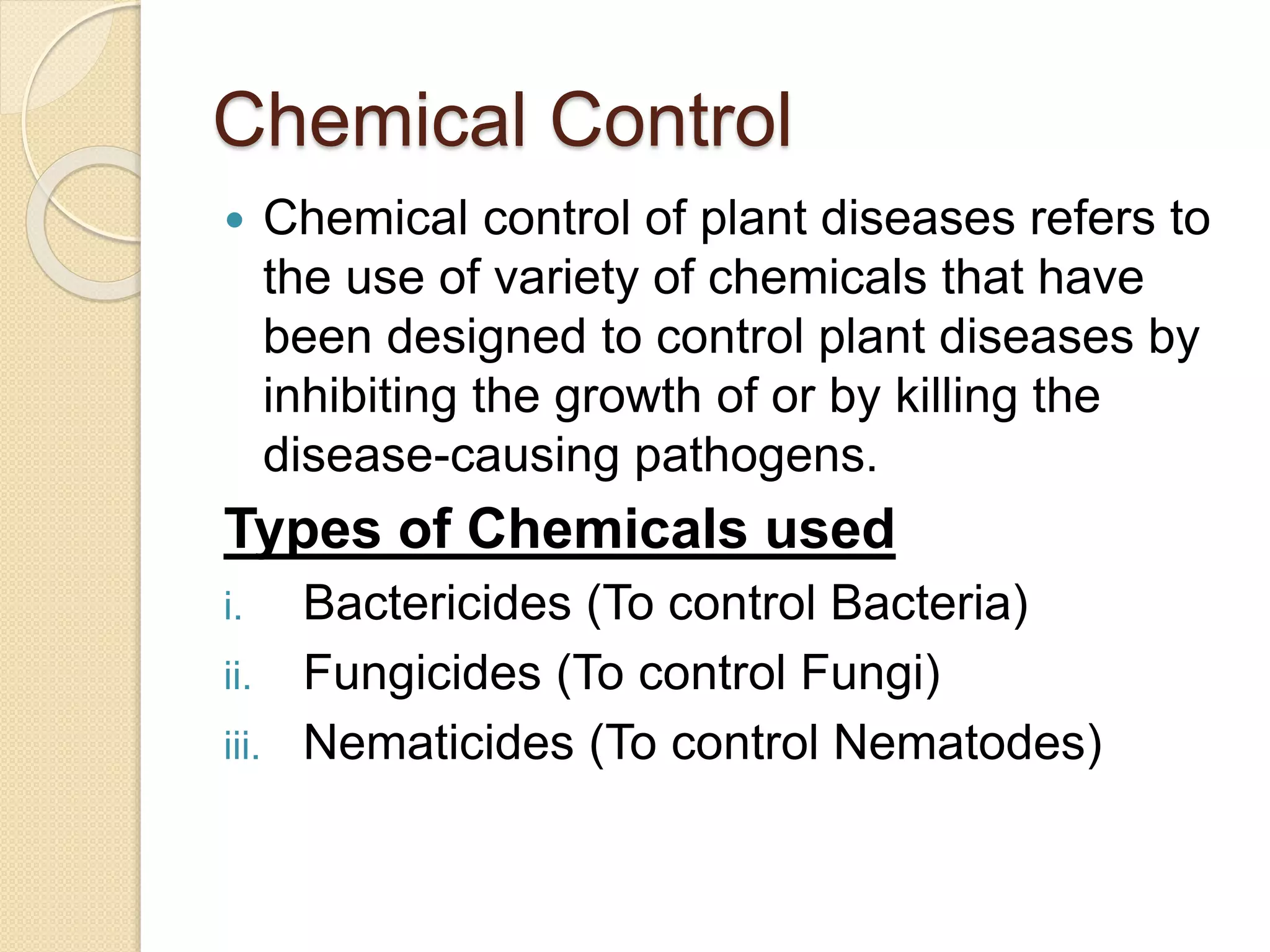 Chemical control of plant diseases | PPTX