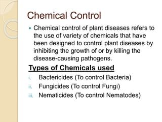 Chemical control of plant diseases | PPTX