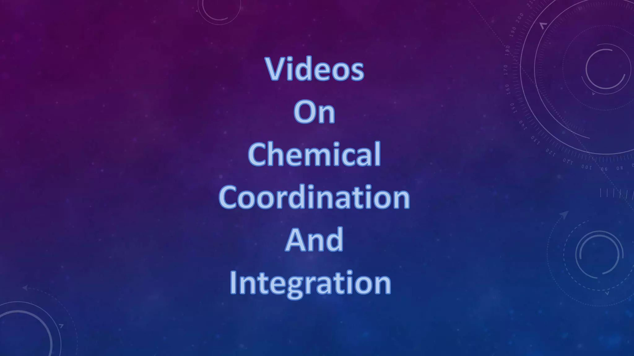 Chemical coordination and integration | PPTX