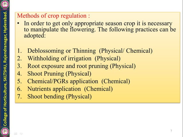 Chemical crop regulation by Y. Pooja | PPTX | Agriculture | Industries