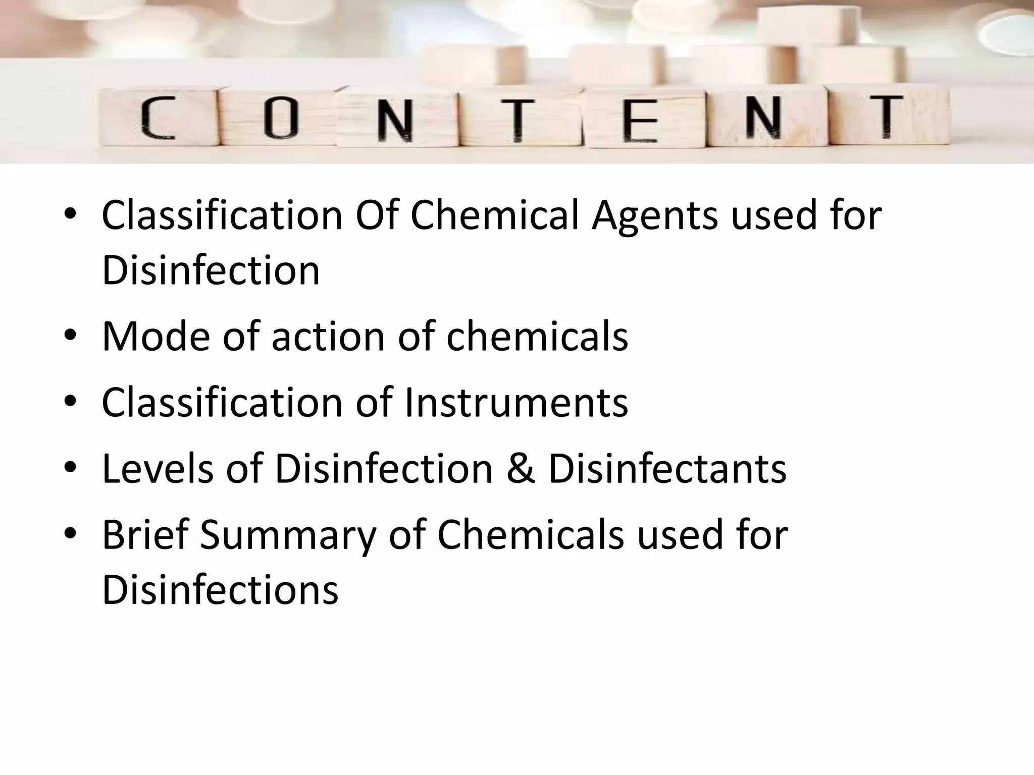 Chemical Disinfectants | PPTX