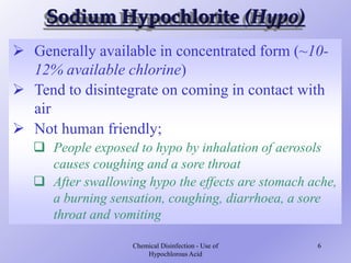 Chemical disinfection - use of hypochlorous acid | PPTX