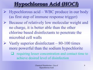 Chemical disinfection - use of hypochlorous acid | PPTX