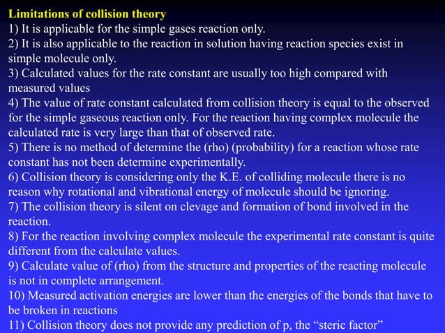 Chemical dynamics, intro,collision theory by dr. y. s. thakare | PPT