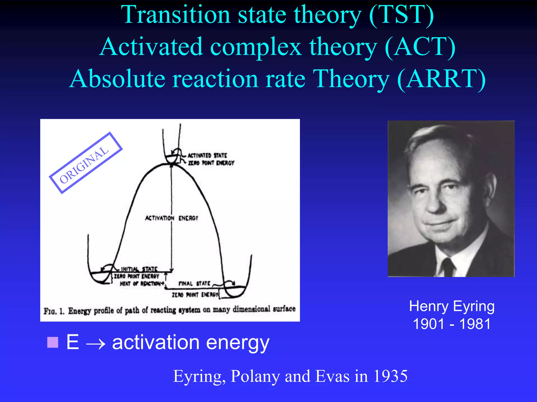 Chemical dynamics, intro,tst, lindemann theory by dr.y. s. thakare | PPT