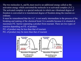 Chemical dynamics, intro,tst, lindemann theory by dr.y. s. thakare | PPT
