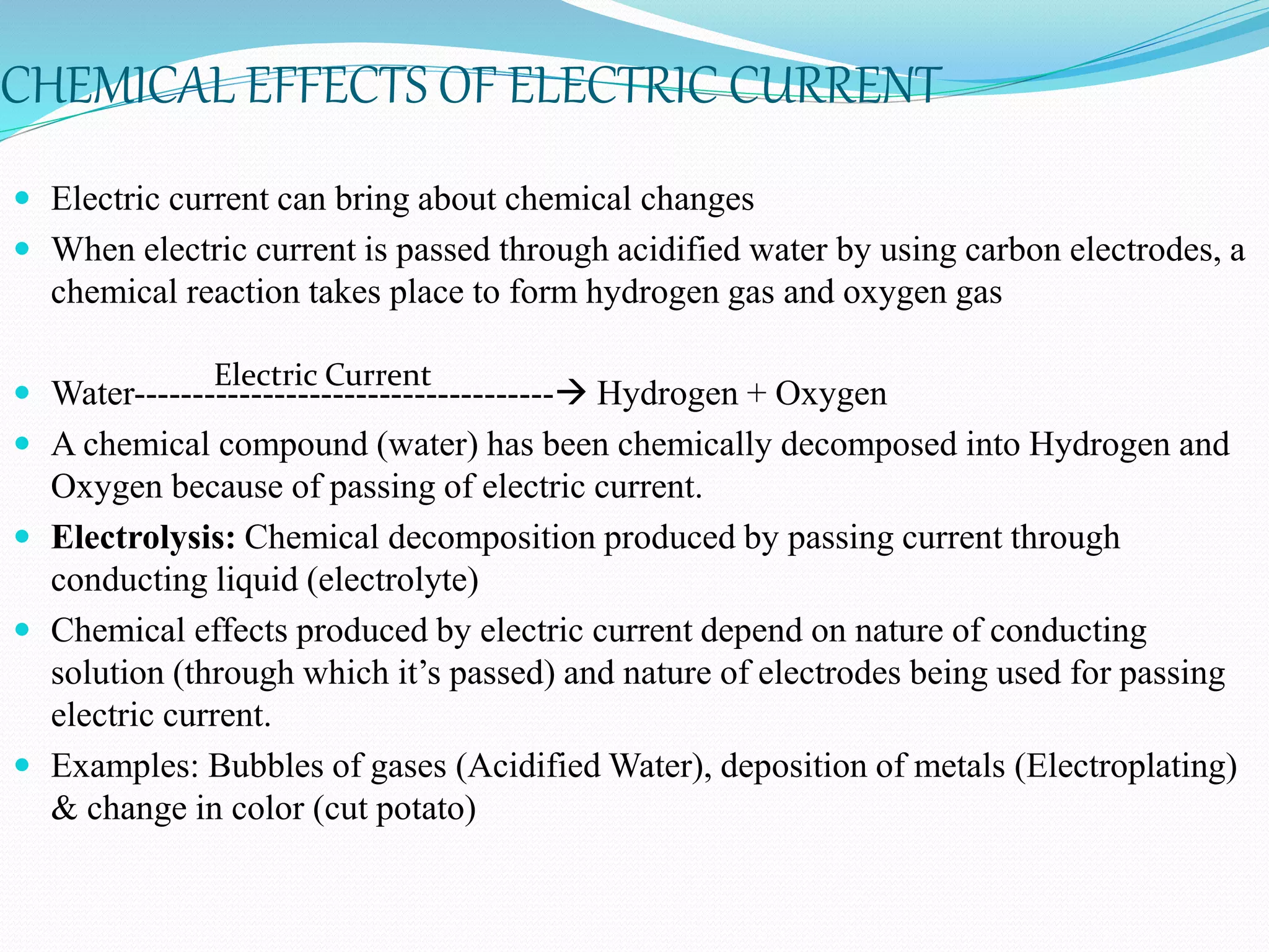 Chemical effects of electric current | PPTX