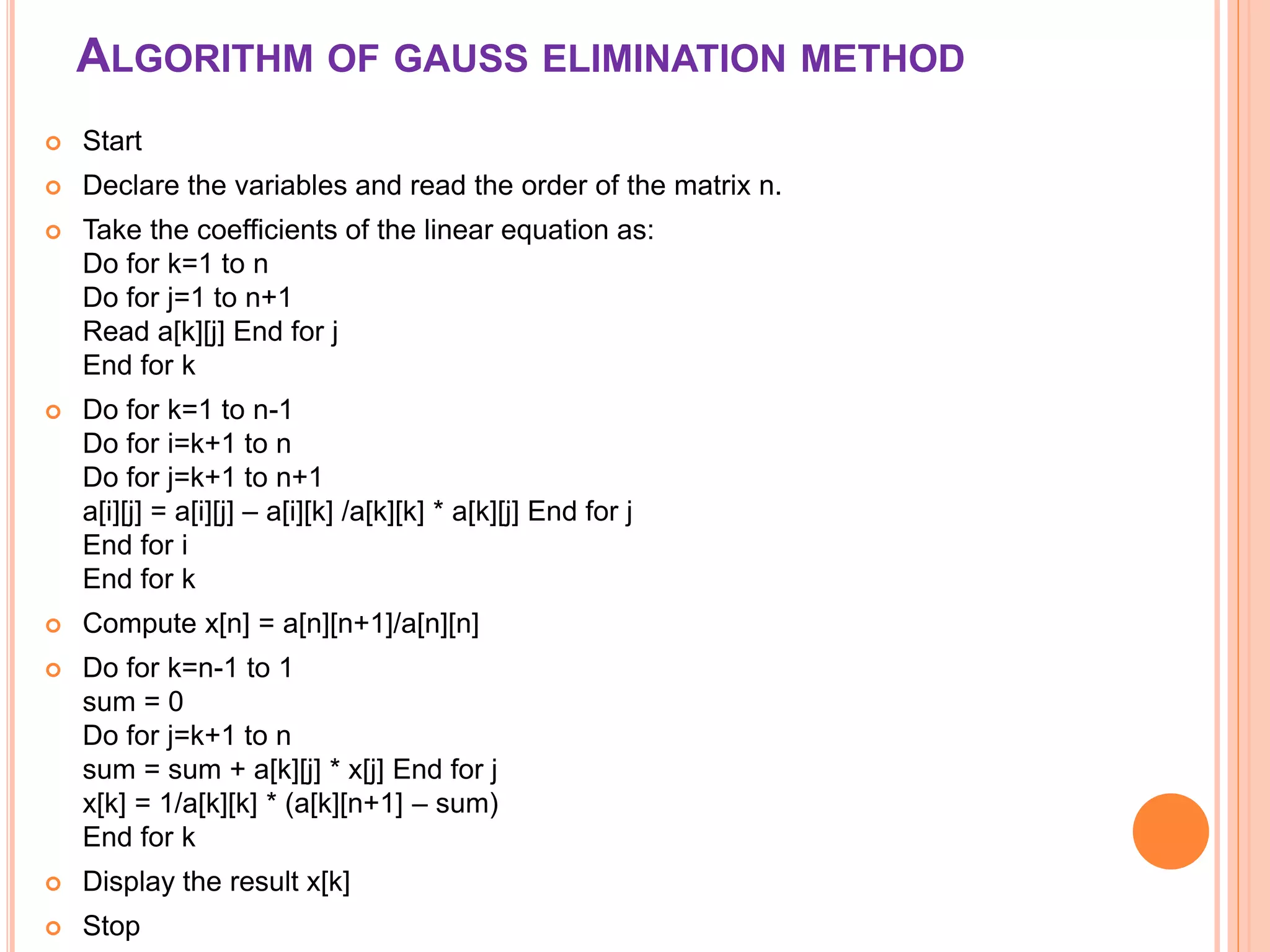 Gauss jordan and Guass elimination method | PPTX