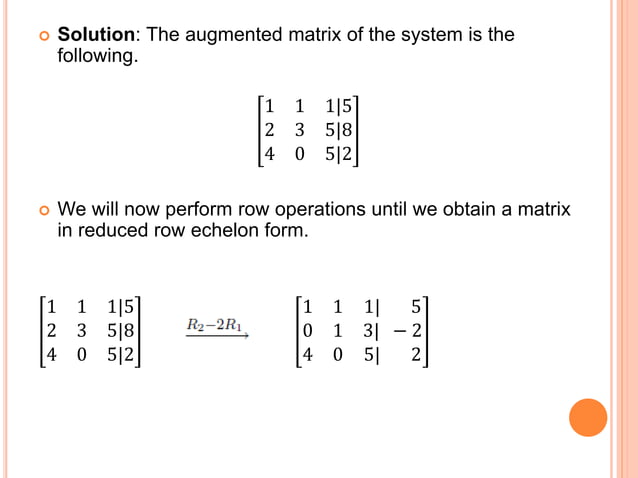 Gauss jordan and Guass elimination method | PPTX | Chemistry | Science