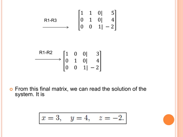 Gauss jordan and Guass elimination method | PPTX | Chemistry | Science