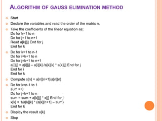Gauss jordan and Guass elimination method | PPTX
