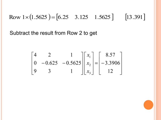 Gauss jordan and Guass elimination method | PPTX | Chemistry | Science